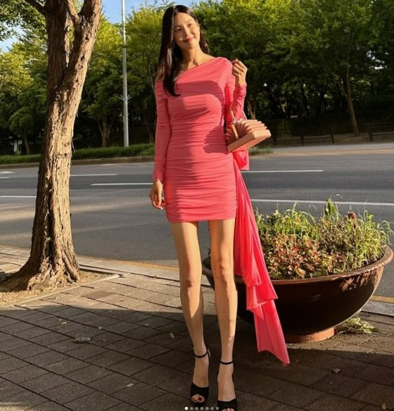 ‘172cm·51.5kg’ 한지혜, 핫핑크 드레스 시선 강탈[SCin스타] | 네이트 판